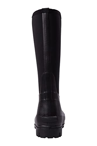 Mountain Warehouse Mucker Womens Neoprene Long Rain Boots -Waterproof Black Womens Shoe Size 8 US
