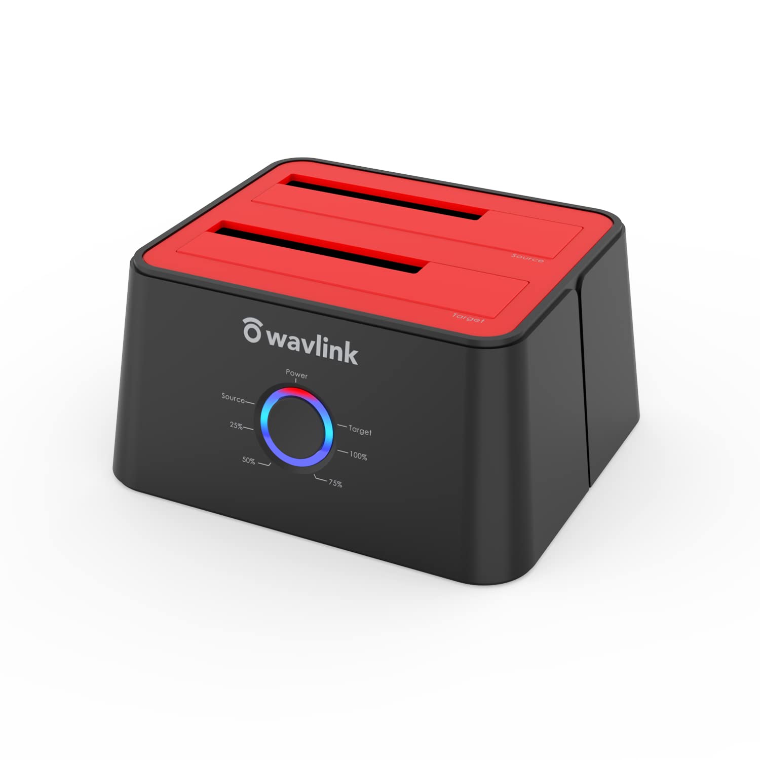 WAVLINK USB 3.0 to SATA External Hard Drive Docking Station,USB C Hard Drive Duplicator for Dual 2.5/3.5 Inch SSD HDD SATA Ⅱ/Ⅲ Support Tool-Free& 2×16TB &UASP with Offline Clone,Inculde Power Adapter