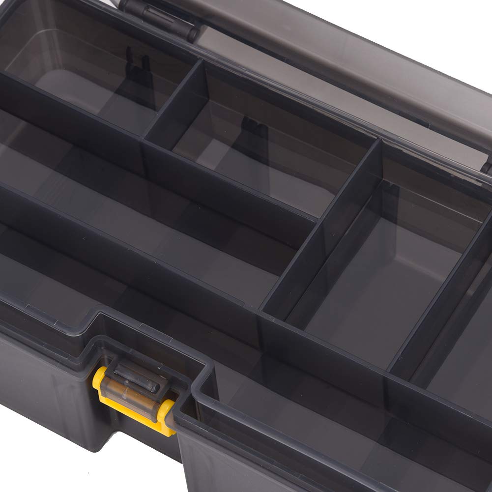 Shipenophy Plastic Fishing Box, PP Material Fishing Accessories Impact Resistance Double Layers Easy to Use for Outdoor for Fishing