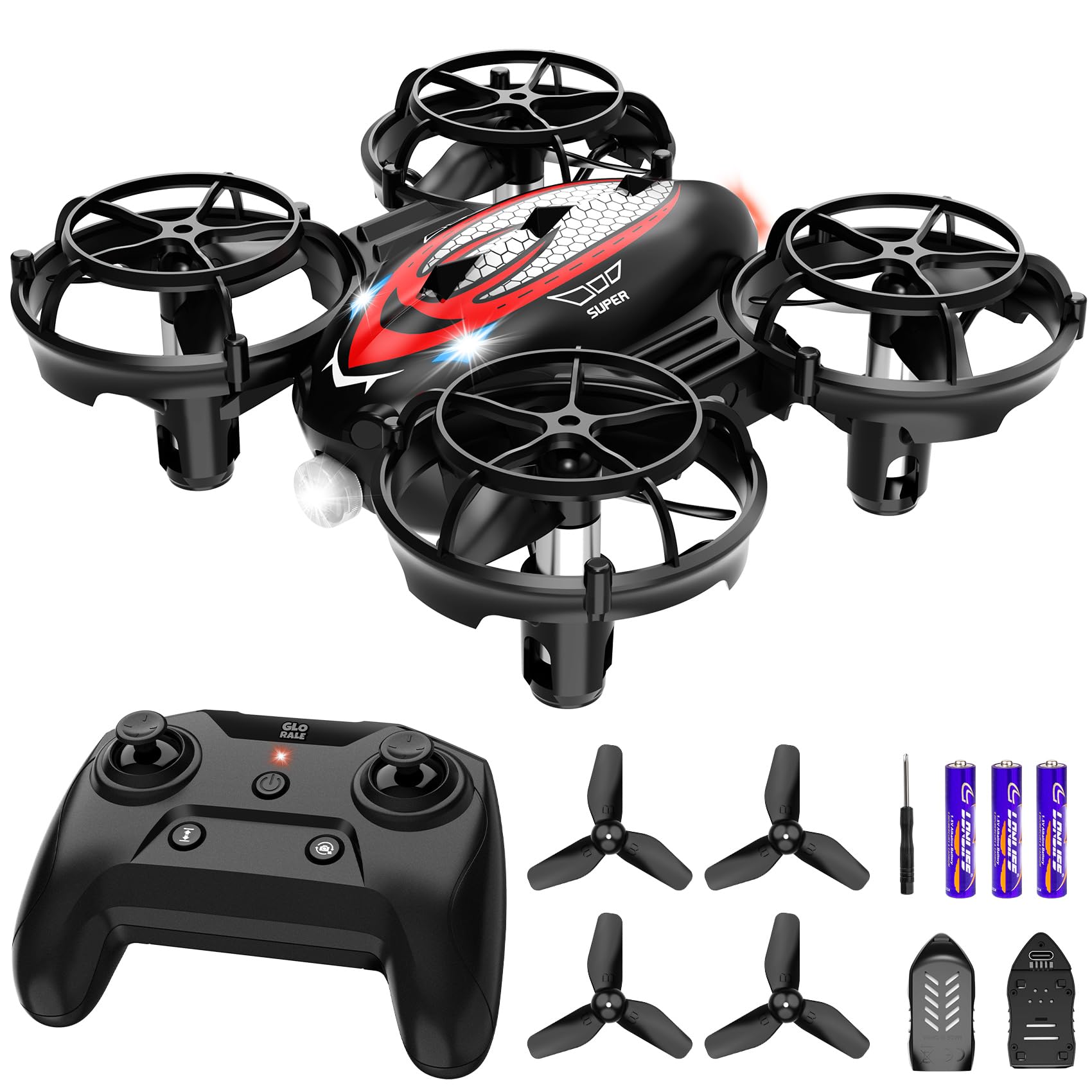Mini Drone for kids and Beginners RC Quadcopter Indoor Small Helicopter Plane with Auto Hovering, 3D Flip, Headless Mode and 2 Batteries, Toy for kids