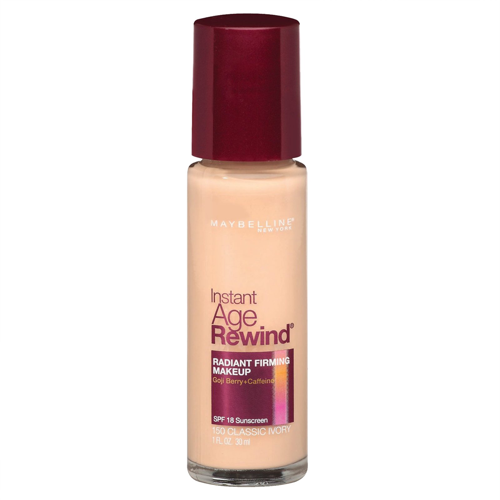 Maybelline New York Instant Age Rewind Radiant Firming Makeup, Classic Ivory 150, 1 Fluid Ounce, Pack of 2