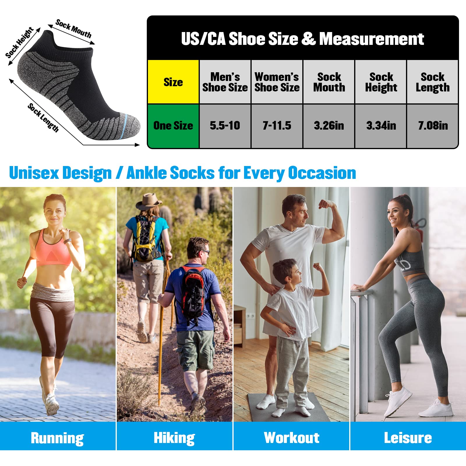 TAKIYA No Show Socks Men,Ankle Socks Men/Low Cut Socks Men/Running Socks Breathable 3Pairs mens socks