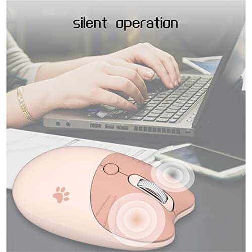 SHUOOFU Bluetooth Dual Wireless Mouse, Cute Women's 2.4G Bluetooth Wireless Mouse with USB Receiver, Ergonomic Mouse Compatible with Laptop, iPad, MacOS, PC, Windows, Android