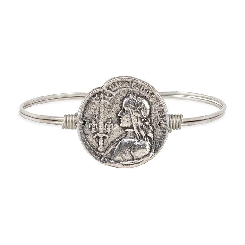 Luca + Danni Joan Of Arc Bangle Bracelet For Women - Brass Tone Regular Size Made in The USA