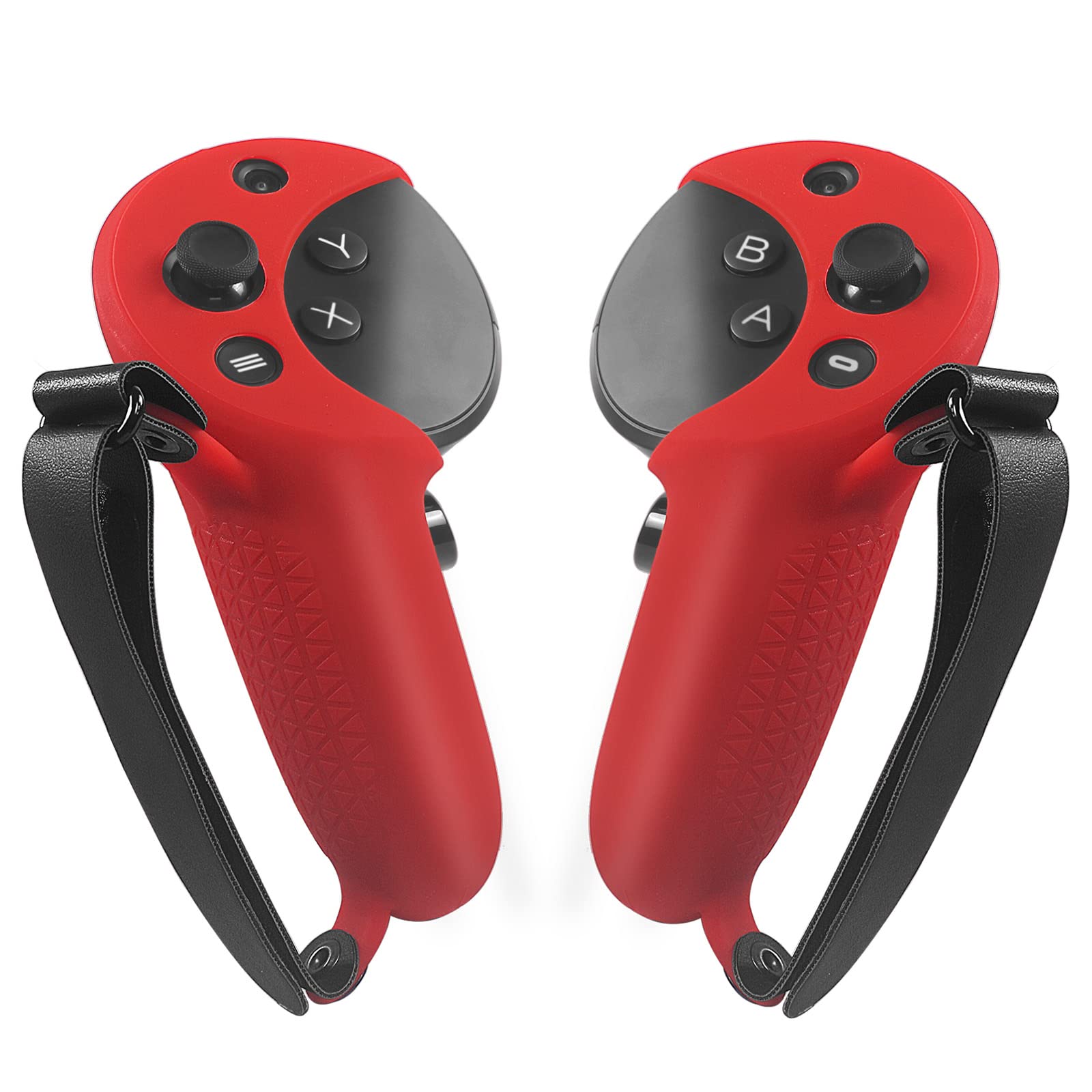 YipuVR Case Cover for Meta Oculus Quest Pro Controller Grips, Silicone Grip Cover Compatible with Meta Quest Pro Controller Grips with Knuckle Straps Skin-Only Cover (Red)