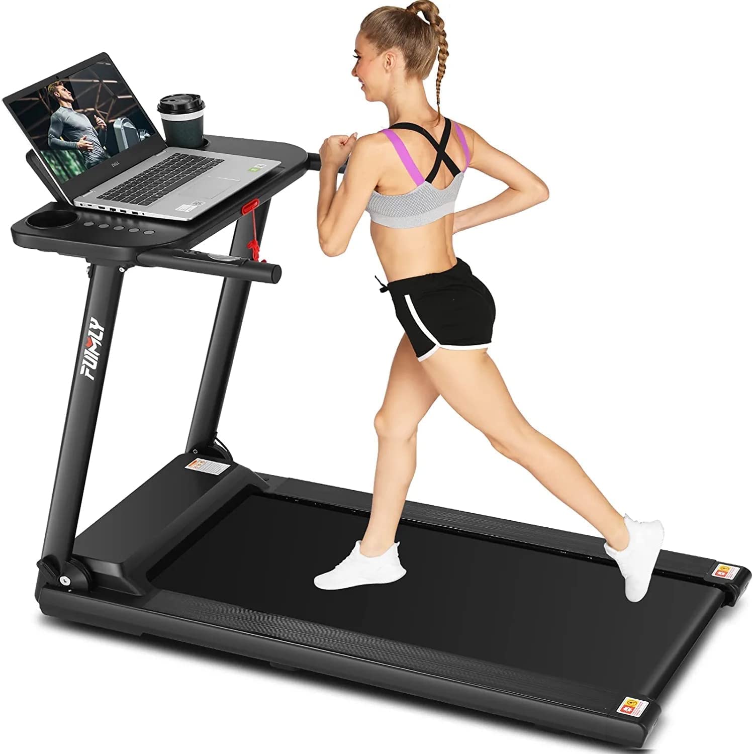 Treadmill with Large Desk, Folding Electric Treadmills, Pet Treadmill, LCD Display, Bluetooth Speakers, Walking Jogging Running Machine for Home/Office Use TR11601