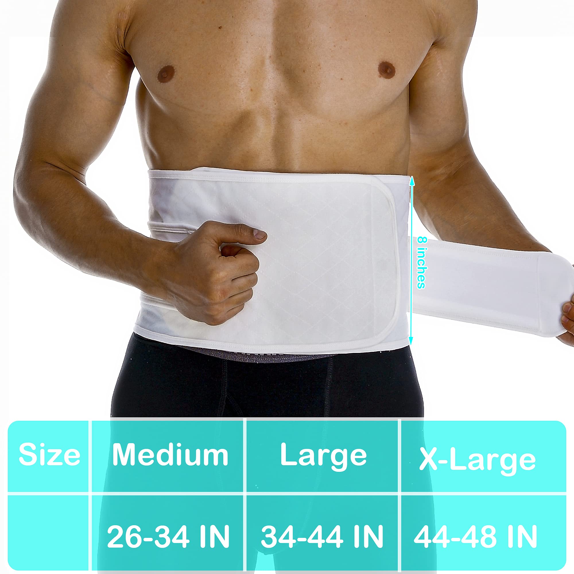 PAZ WEAN Hernia Belts for Men Abdominal Support Surgical Belly Binder Stomach Wrap Band After Surgery