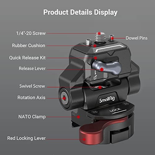 SmallRig Drop-in HawkLock Mini Quick Release Monitor Mount with NATO Clamp 3601