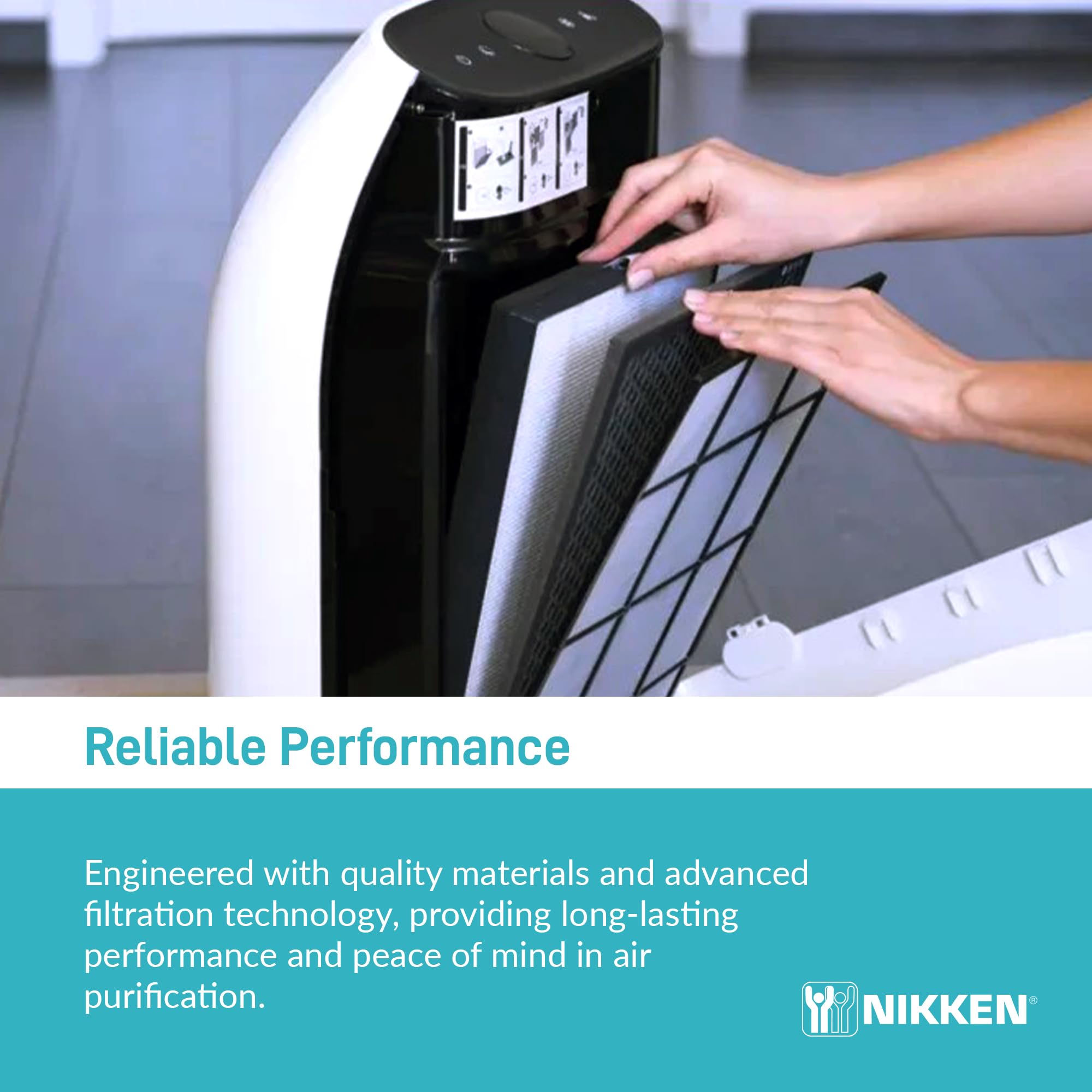 Nikken KenkoAir PurifierĀ® HEPA Filter Pack 1445 Replacement for KenkoAirĀ® Filter Purifier System 1441 - Activated Carbon Air HEPA Vacuum Cleaner Filters Air Purifier for Bedroom, Homes, and Offices