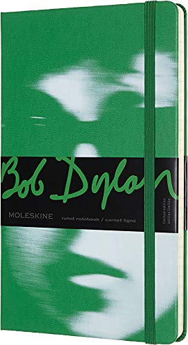 Moleskine Limited Edition Bob Dylan Notebook, Hard Cover, Large (5" x 8.25") Ruled/Lined, Emerald Green, 240 Pages