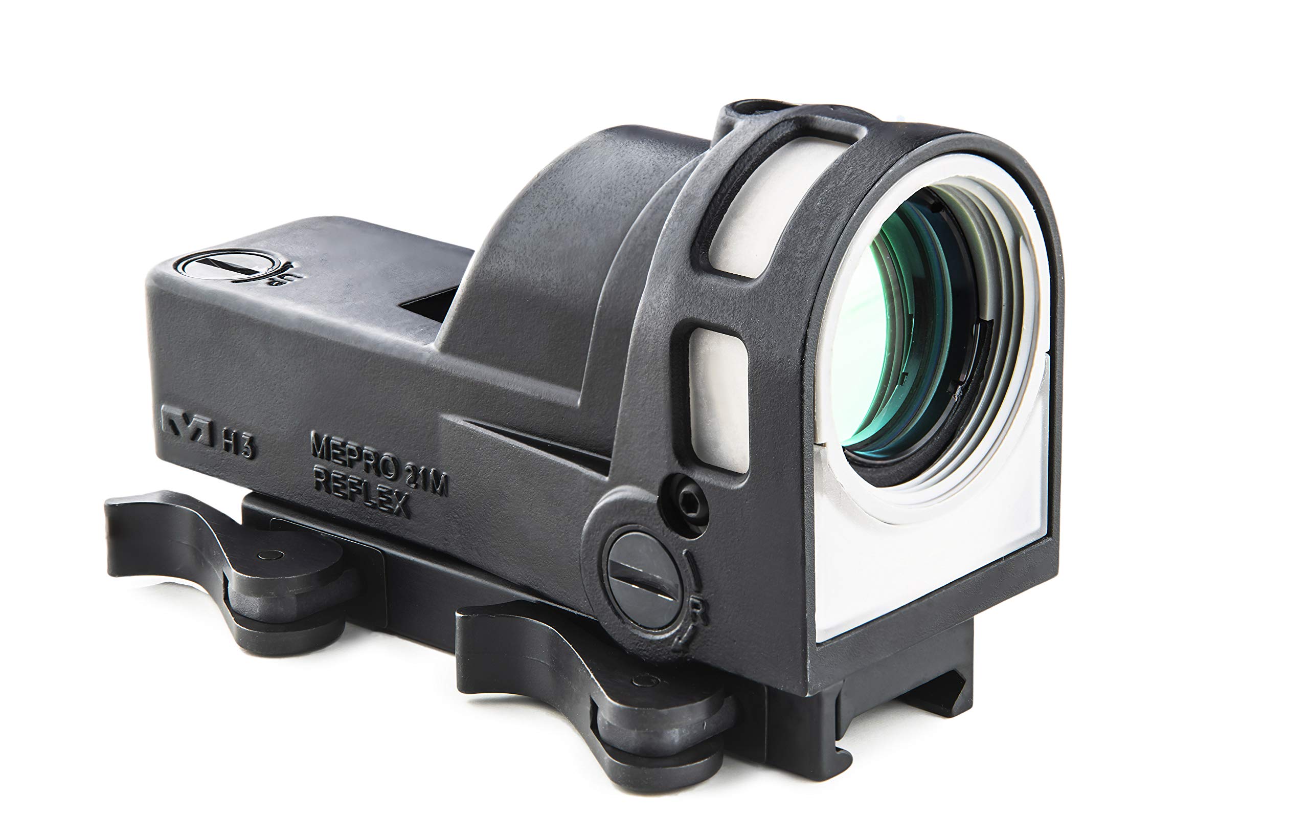 MEPROLIGHT® MEPRO M21 Day and Night Self-Illuminated Fiber Optics and tritium Powered Reflex Red Dot Optic,4.3 Bullseye Reticle, Picatinny.No Batteries no switches