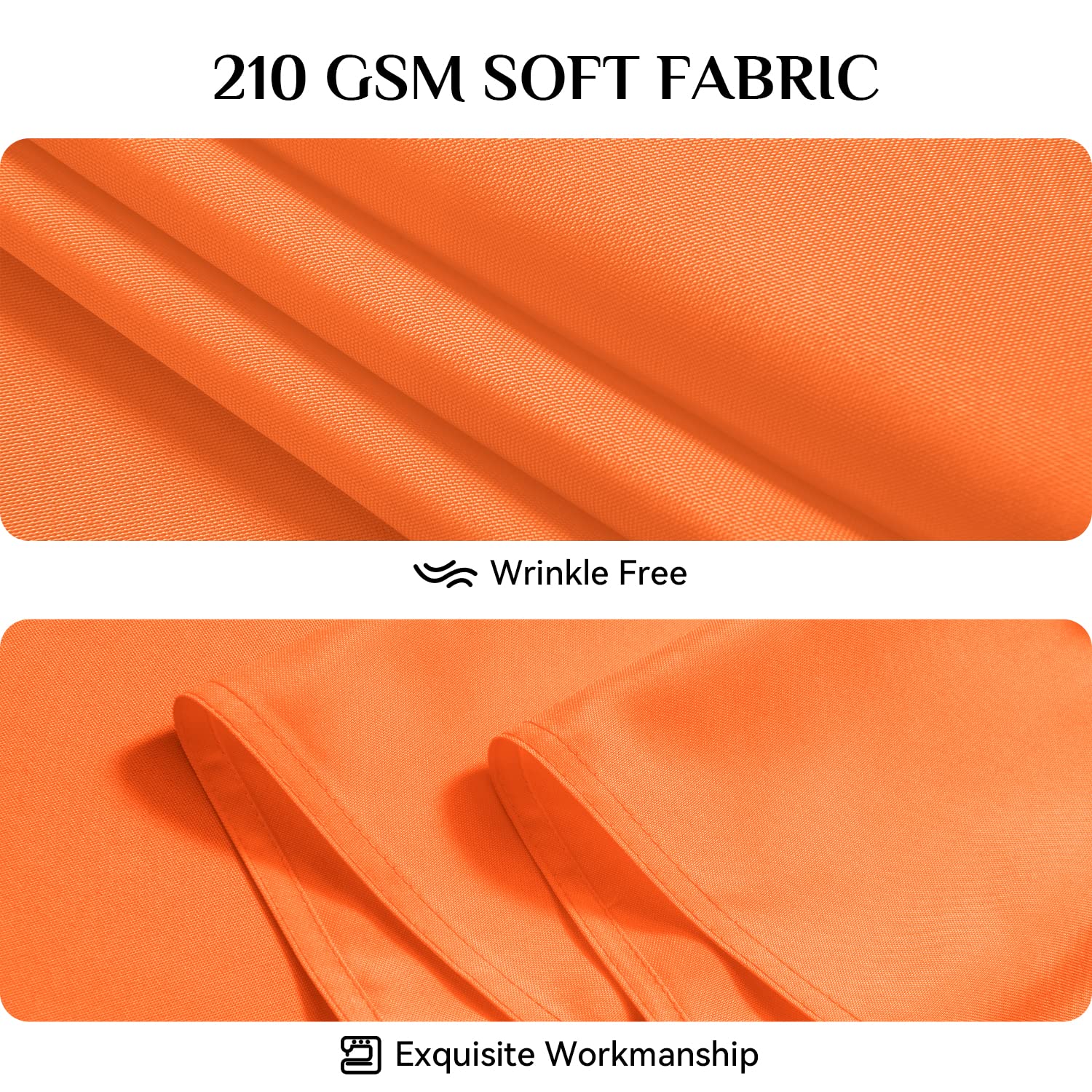 Softalker Rectangle Tablecloth, Waterproof & Stain Resistant Table Cloths Wrinkle Free Fabric Washable 210GSM Polyester Table Cover for Dining/Party/Outdoor - 52 x 70 inch,Orange