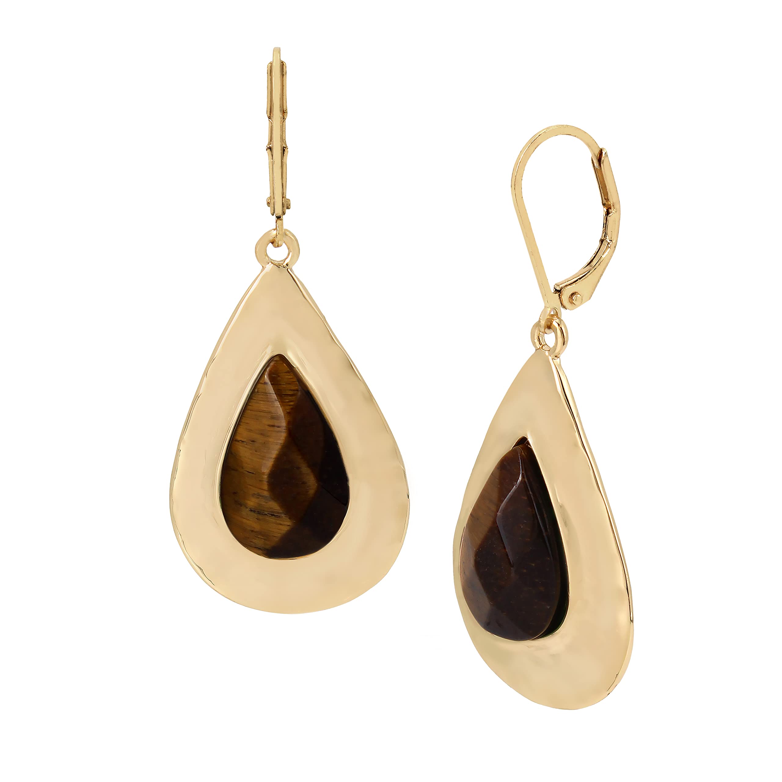 Tiger's Eye Teardrop Earrings