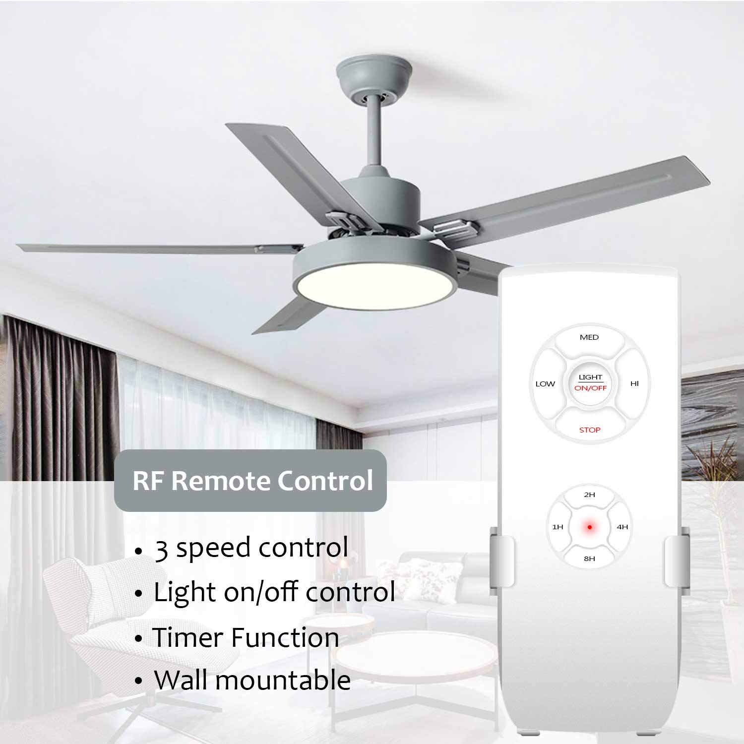 Smart WiFi Ceiling Fan and Light Remote Control Kit, Universal Fan Controller Works with Alexa Google, Fan Speed Timing & Light Remote Switch Replacement for Hunter Harbor Breeze Honeywell and More
