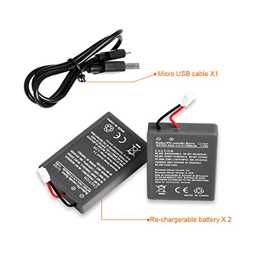 POWTREE [2 Pack] 2000mAh LIP1522 Replacement Battery & Charger Compatible with PlayStation 4 PS4 Dualshock 4 CUH-ZCT1E CUH-ZCT1H CUH-ZCT1U Wireless Controller(Big Plug)