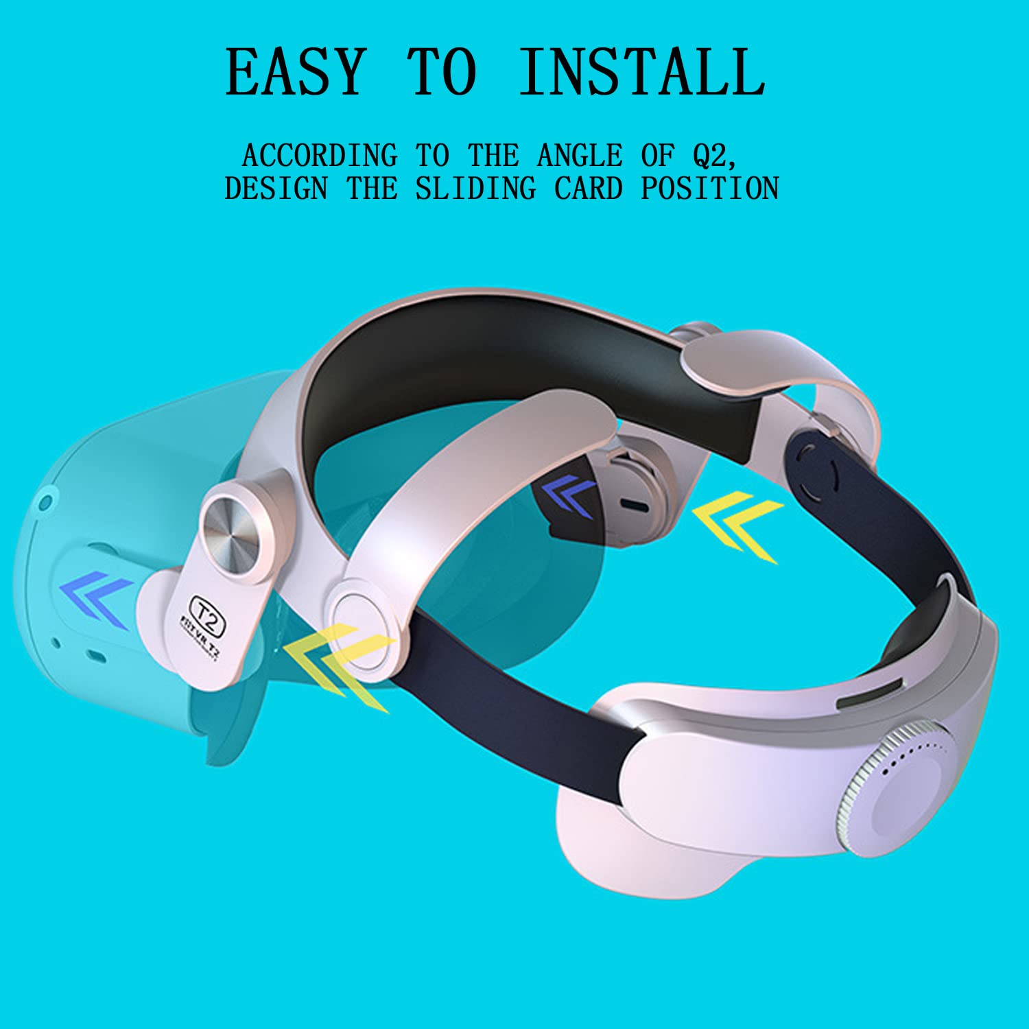 Replacement Oculus Quest 2 Head Strap, VR Elite Head Strap for Meta Quest 2, Adjustable Comfortable VR Masks Sweat Band