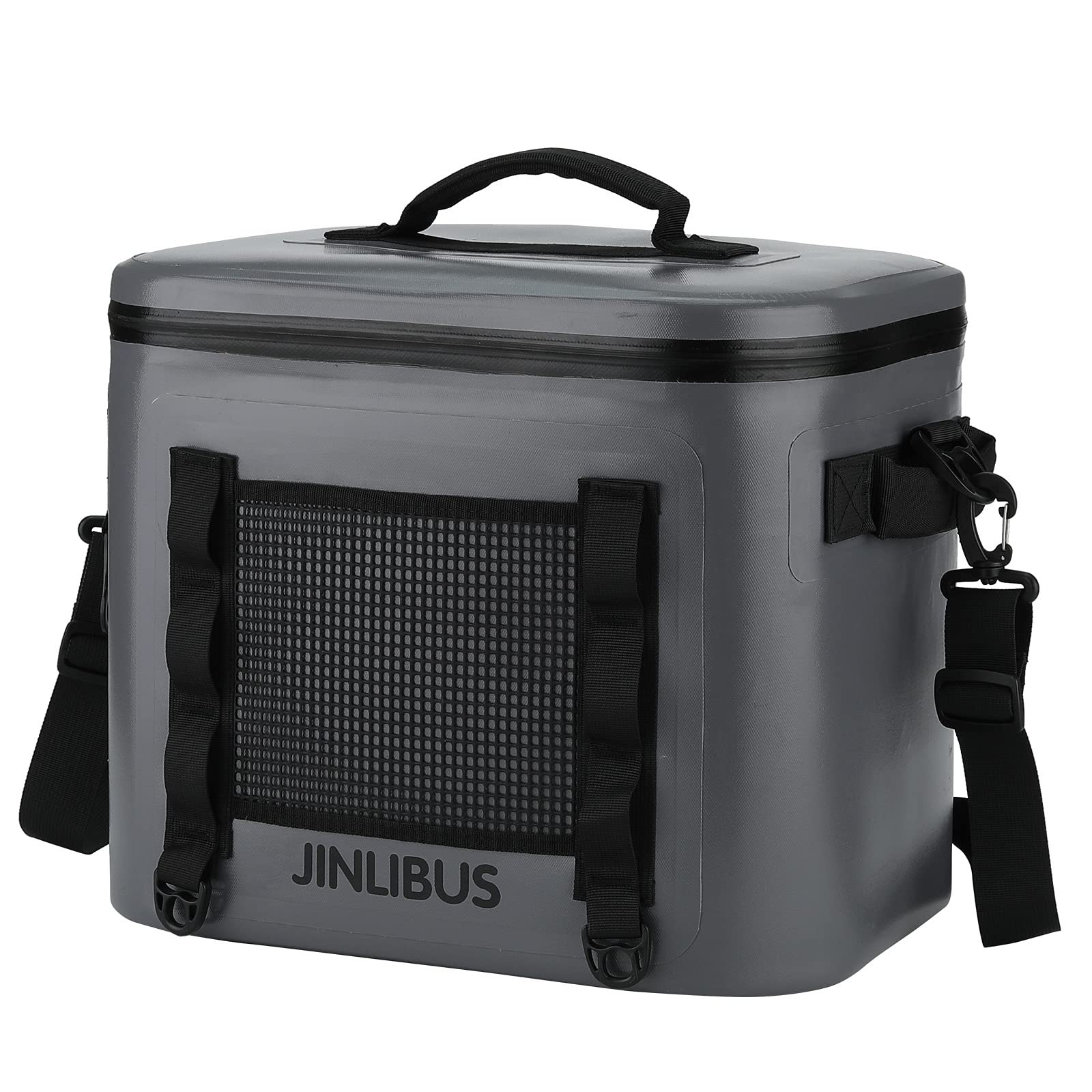 Soft Cooler Leak Proof Cooler Bag Portable Softsided Insulated Bag Waterproof Cooler for Camping, Fishing, Beach 30 Can Grey