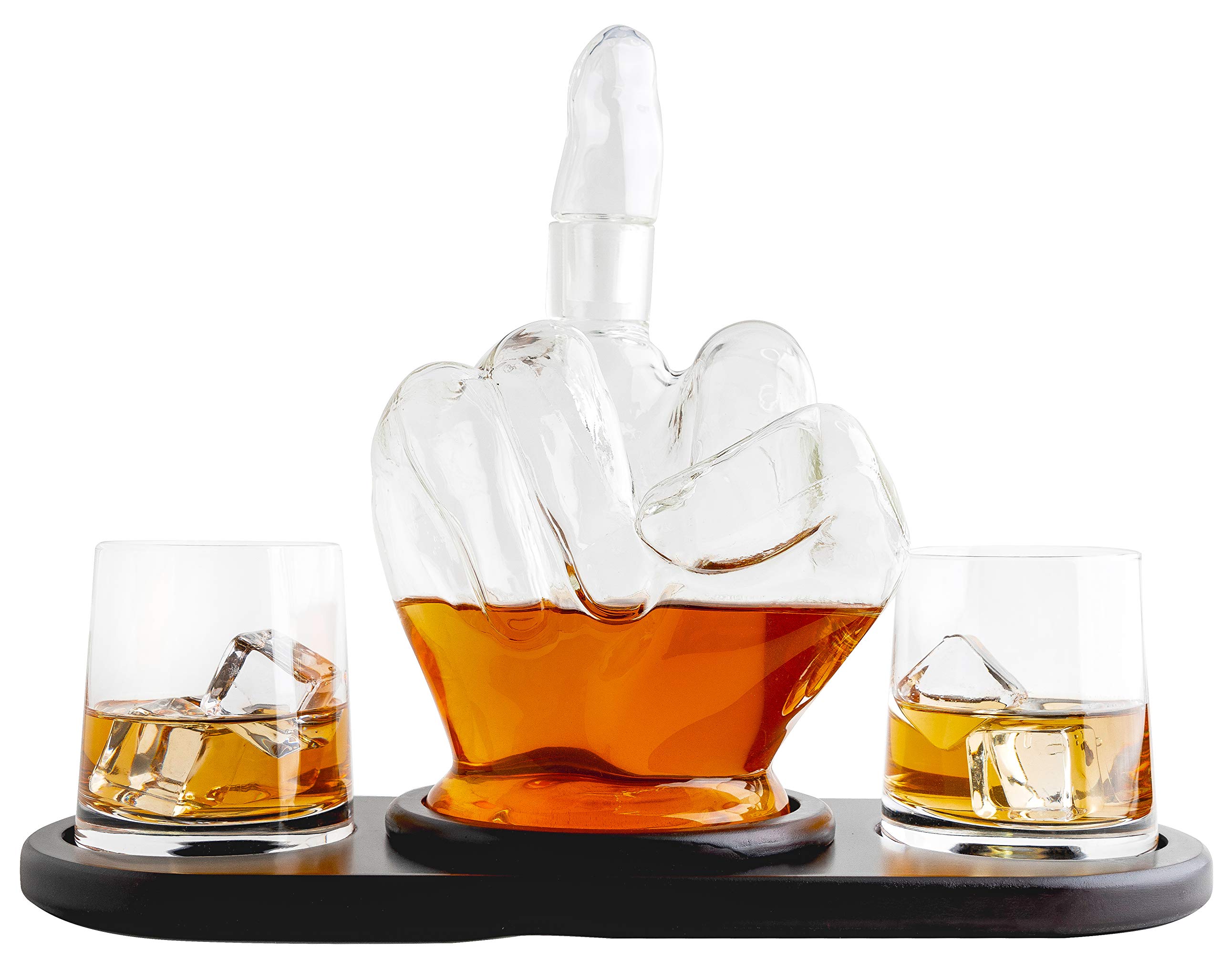 The Wine Savant Middle Finger Decanter Novelty Whiskey & Wine Decanter Set, Funny Gift for that Someone You Love! Middle Finger Gift For Adults, Flip Off Gift, Funny Gifts, Gag Gift