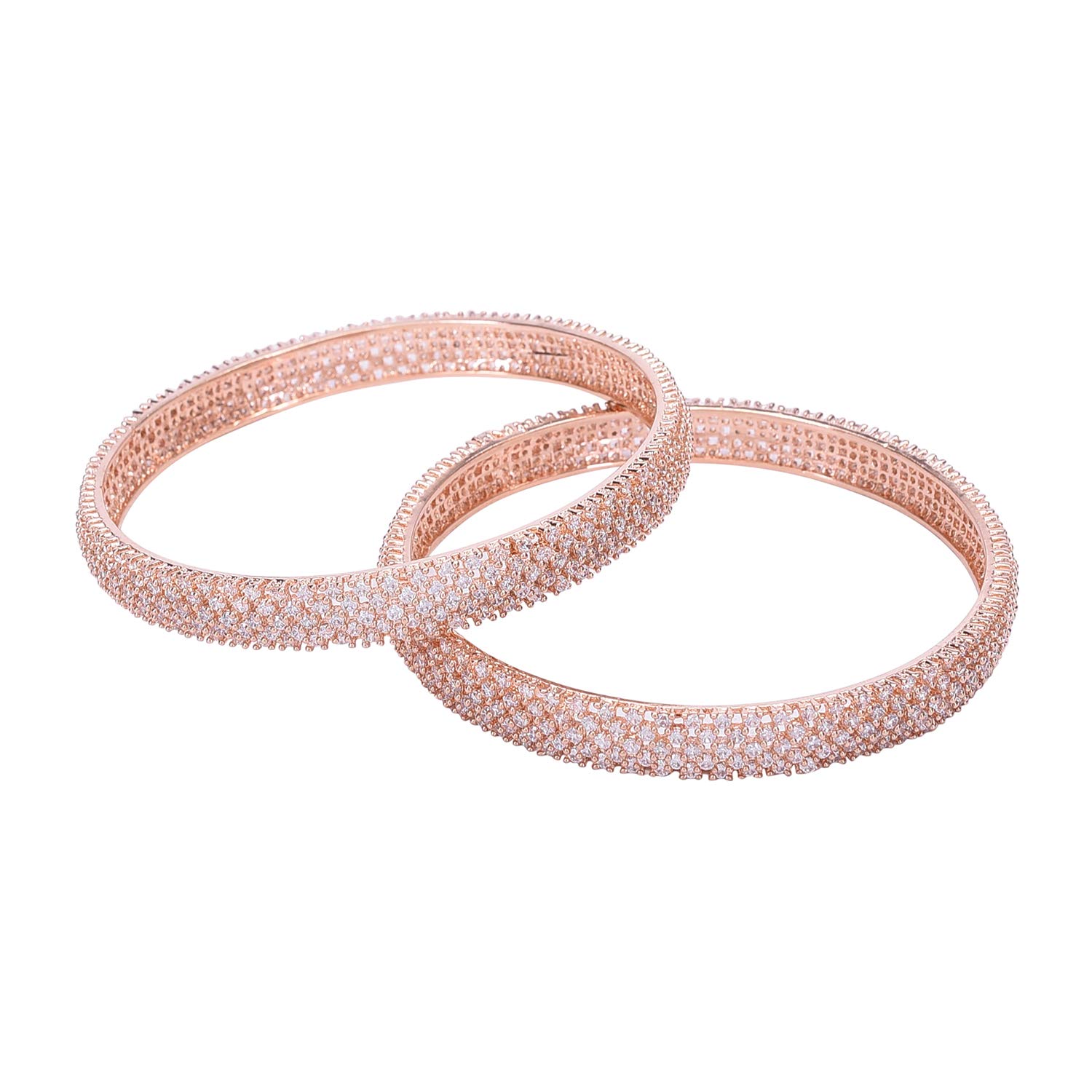 Ratnavali Jewels CZ Zirconia Sleek Designer Bracelet Bollywood Wedding Bangle Jewelry Women
