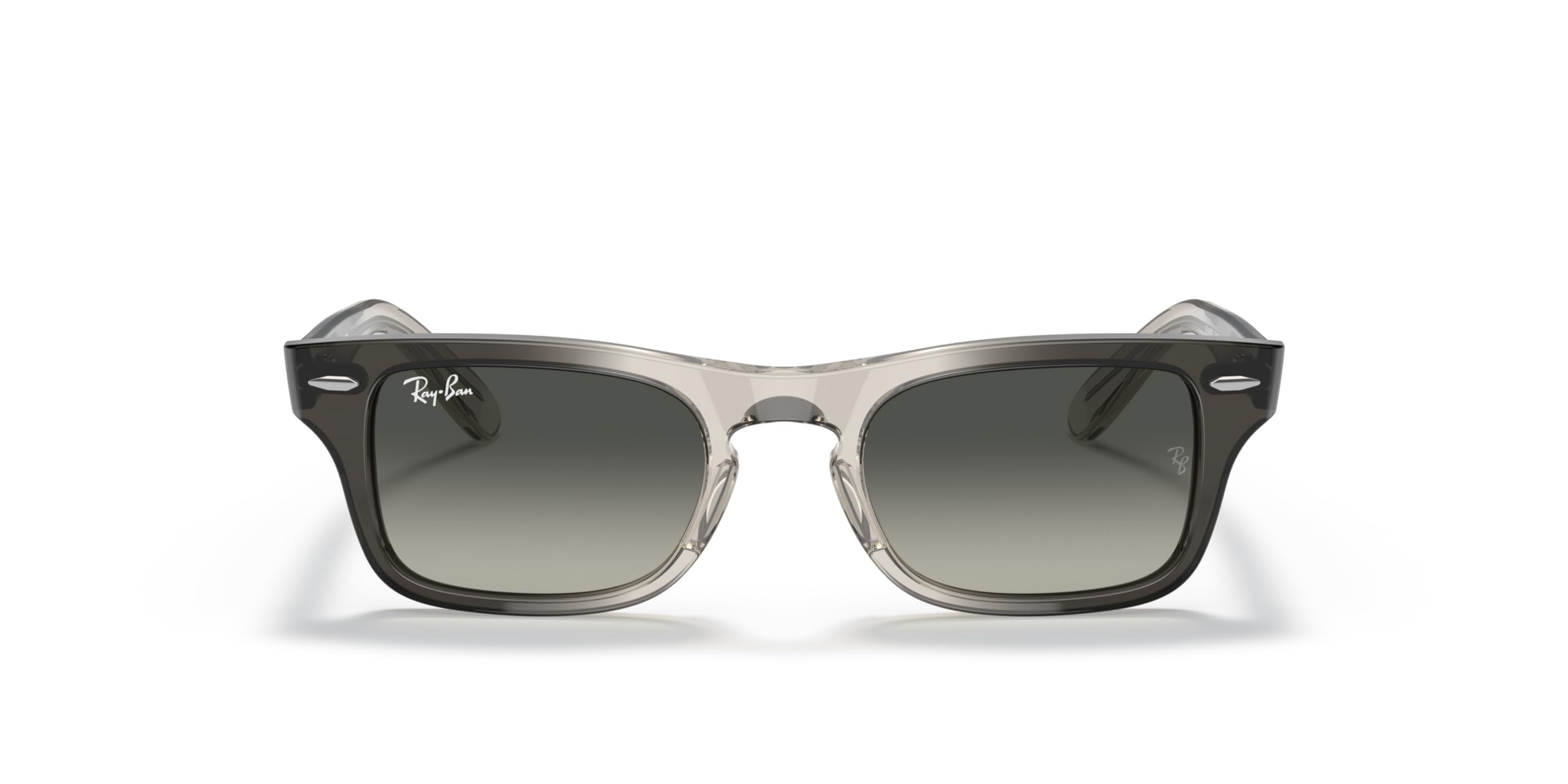 Ray-Ban Junior Boys' RJ9083S Burbank Junior Rectangular Sunglasses, Transparent Grey/Gradient Grey, 45 mm
