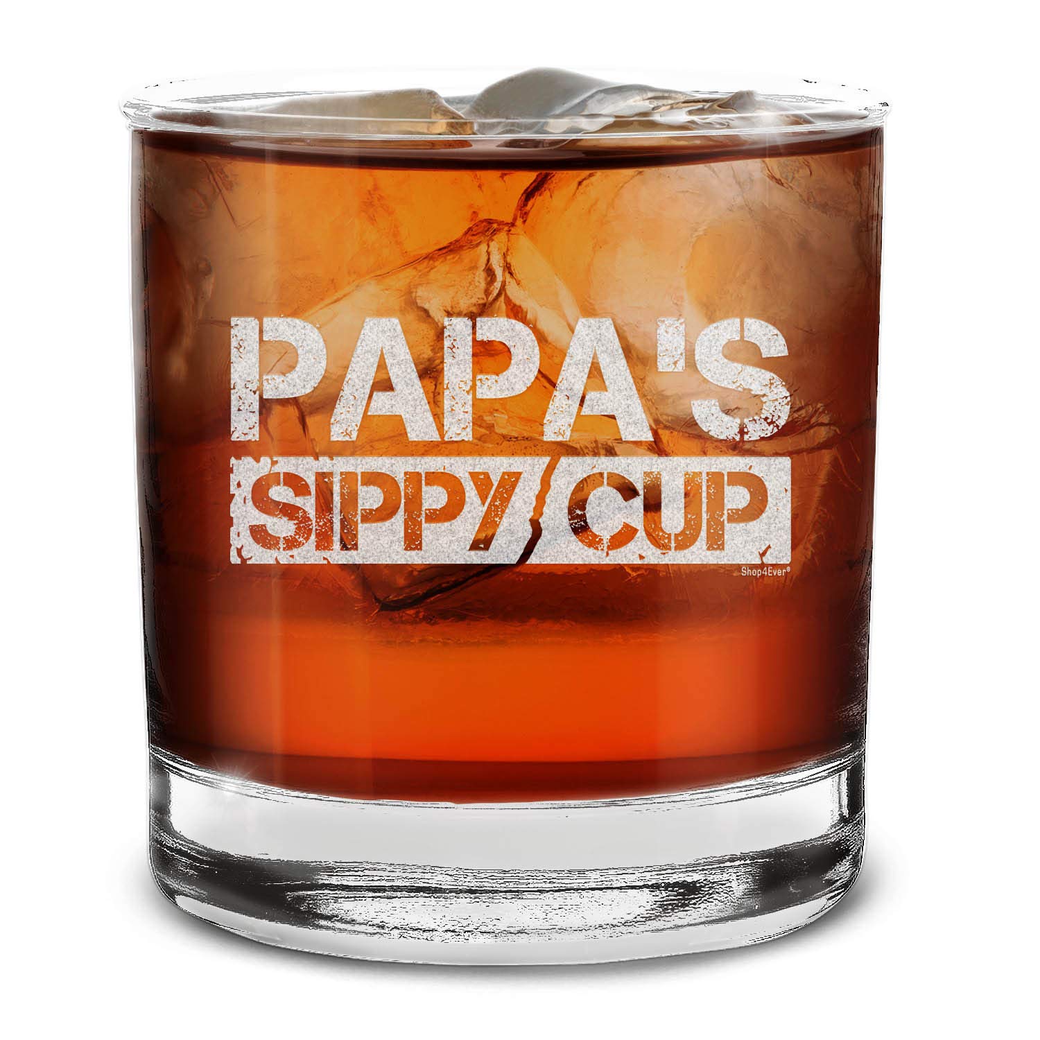 shop4everĀ® Papa's Sippy Cup Engraved Whiskey Glass Pregnancy Announcement for Grandpa Dad Glass