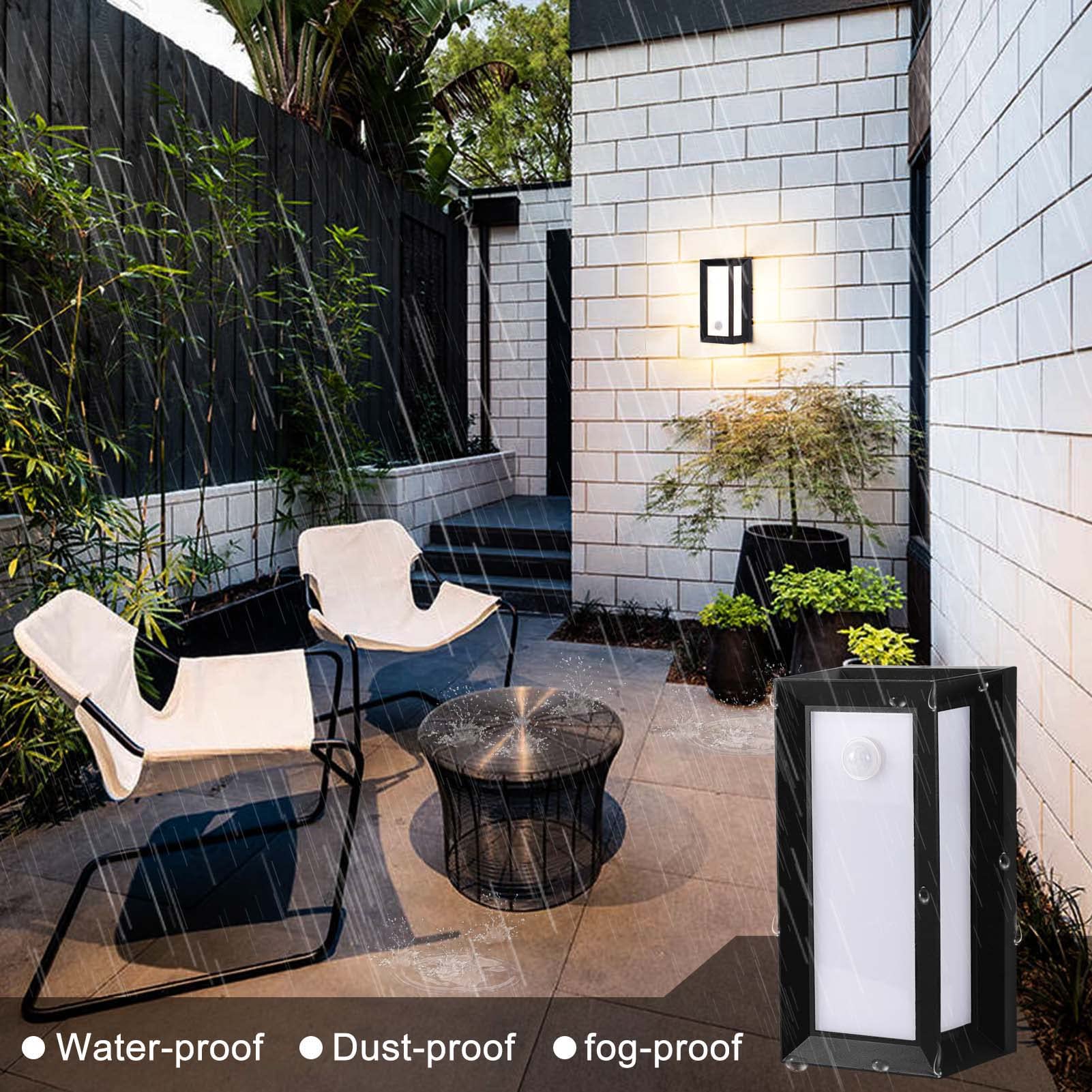 Phenas 18W Motion Sensor LED Wall Light Outdoor Dusk to Dawn Light Sensor LED Wall Sconce Light Waterproof LED Wall Lamp for Patio Porch Courtyard Garden Backyard Villa, Warm White