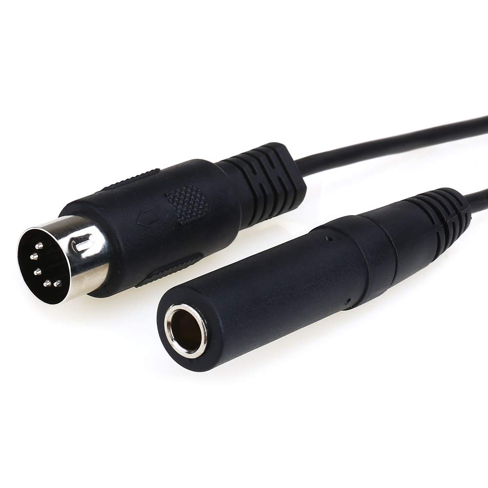 NANYI 1/4" (6.35mm) Female TRS to DIN 5 PIN MIDI Cable Adapter for Speaker, Amplifier Mixer to MIDI Keyboard Synthesizer and Guitar Connection 1FT / 30 CM