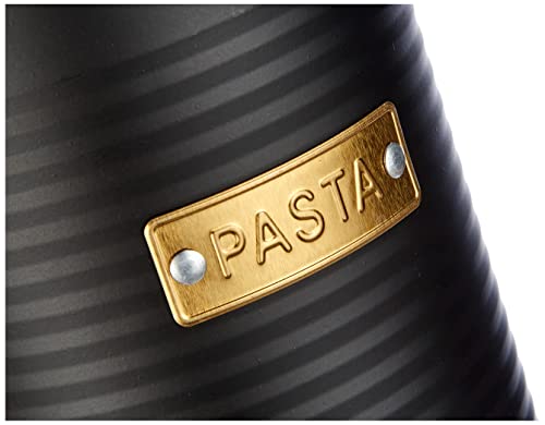 Typhoon Otto Black Pasta Storage Canister, Black/Gold