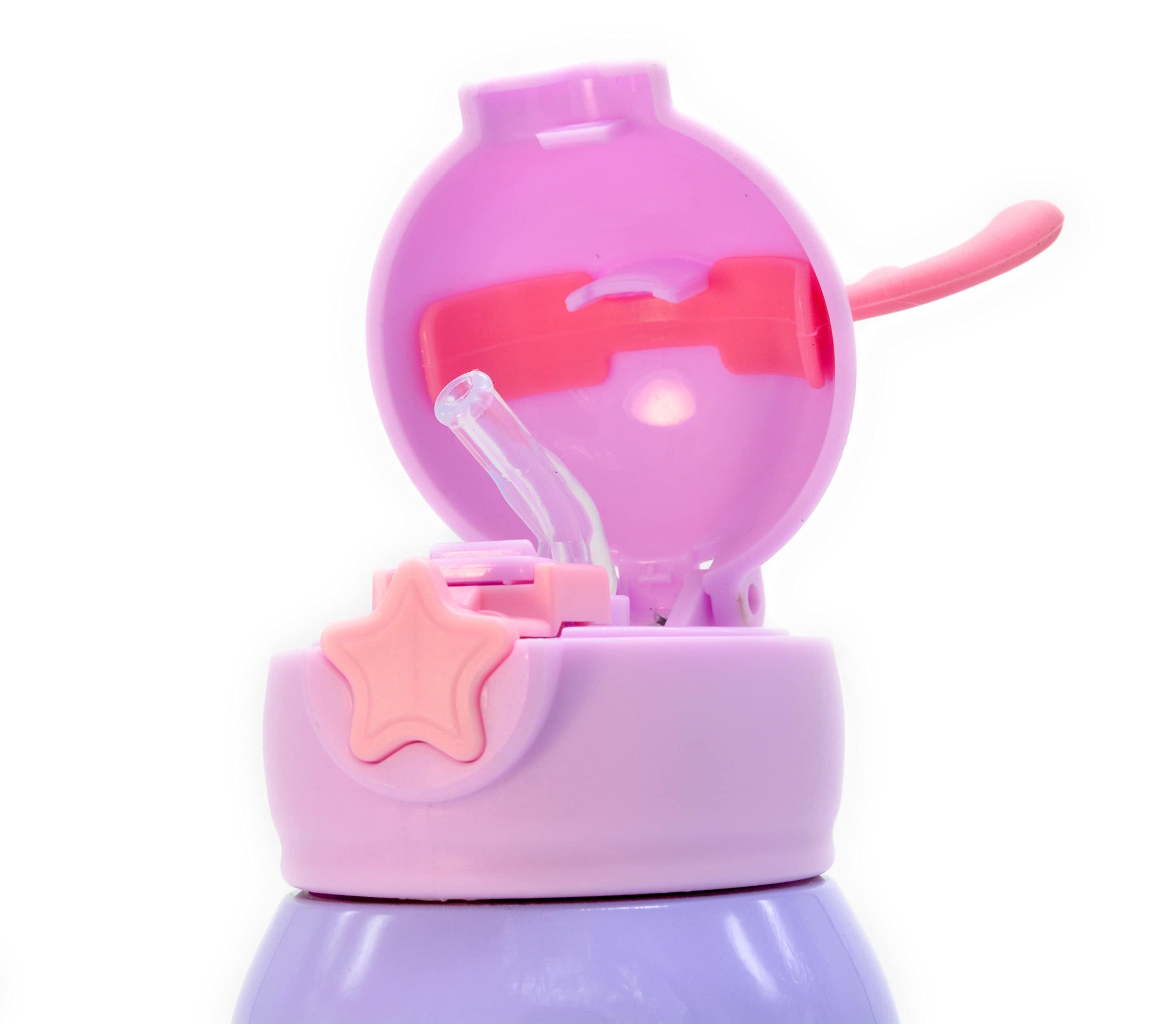 Talavan Kids antler Water Bottle 500ml 316 Stainless Steel vacuum insulated thermos with straw (Unicorn)