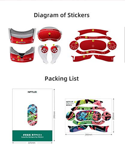 Stickers Skin for VR Glasses Headset and Controller Stickers, Vinyl Decal Skin for VR Glasses , PC Gaming Virtual Reality Headset Protective Decal Accessories (B)