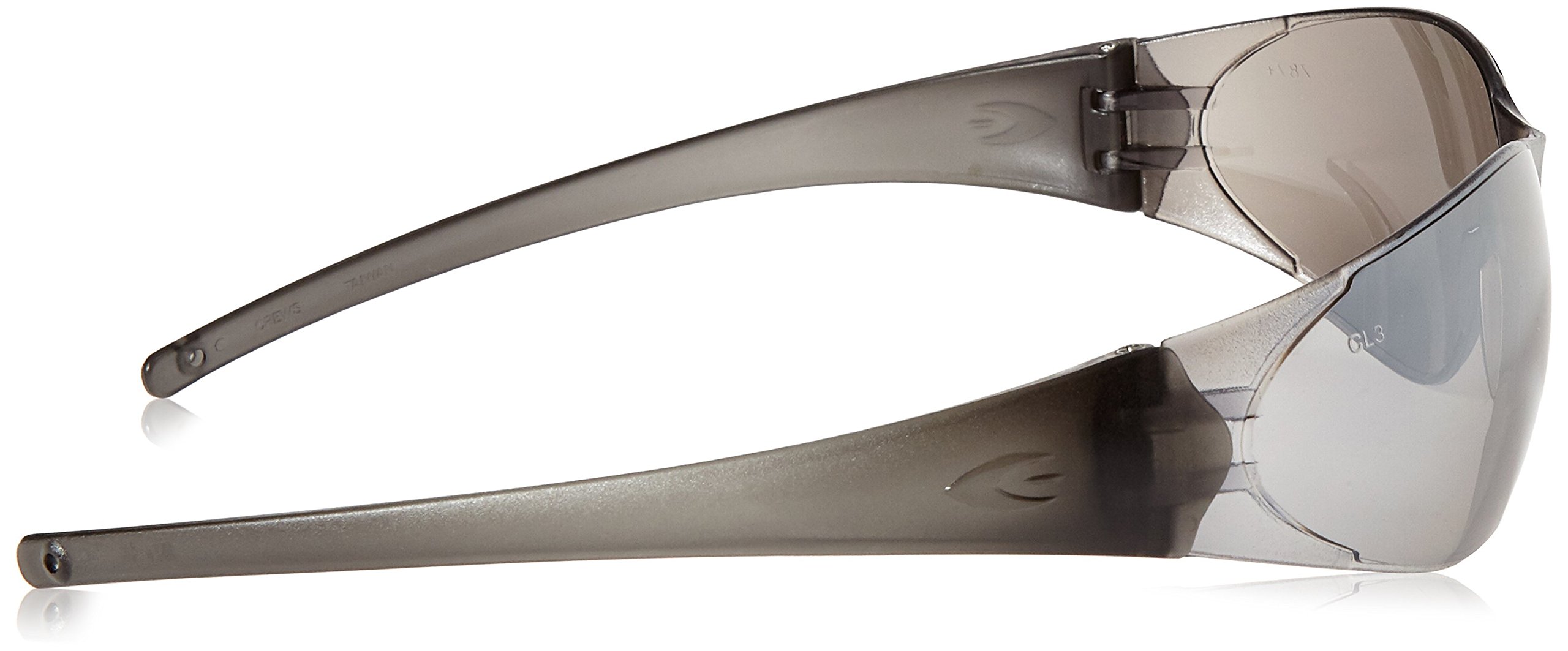 MCR Safety CK117 Checkmate Polycarbonate Silver Mirror Lens Safety Glasses with Non-Slip Bayonet Temple Sleeve
