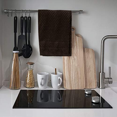 TALVANIA Brown Kitchen Dish Towels, 15” x 25”, 100% Cotton Kitchen Towel and Dishcloths Set, 12 Pack Absorbent Multipurpose Dish Cloth, Hand Towel, Cleaning Bar Towels (Coffee Bean)