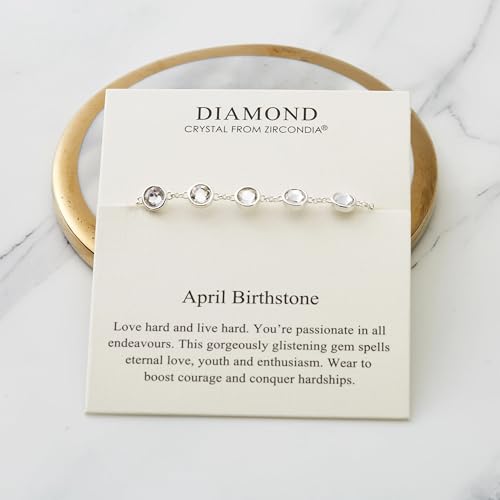 Philip Jones April Birthstone Bracelet Created with Diamond Zircondia® Crystals