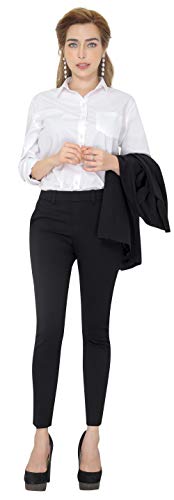 Marycrafts Women's Business Blazer Pant Suit Set for Work (Black, Numeric_12)