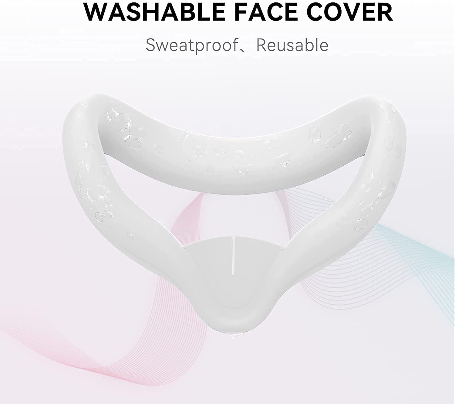 SINBEAUTIES VR Game Controller Accessories, Face Cover and Lens Cover Combo Compatible for Quest 2, Enhanced FPS Gaming Experience for Virtual Games (White,3-in-1)