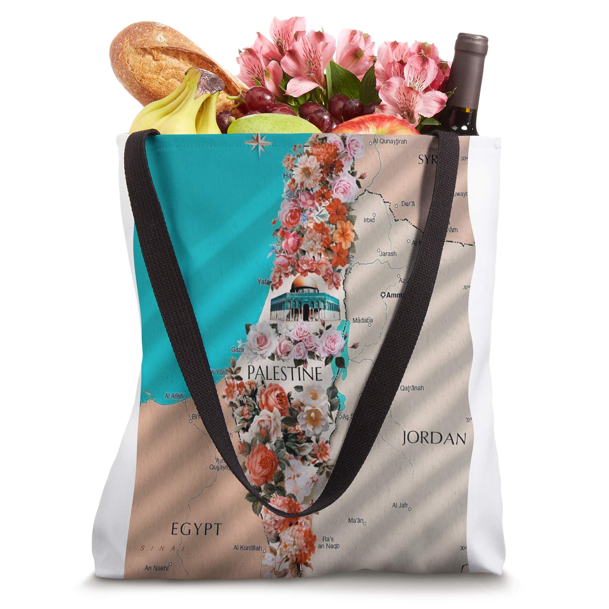 Palestine . Palestinian cities map Men Women gift Tote Bag