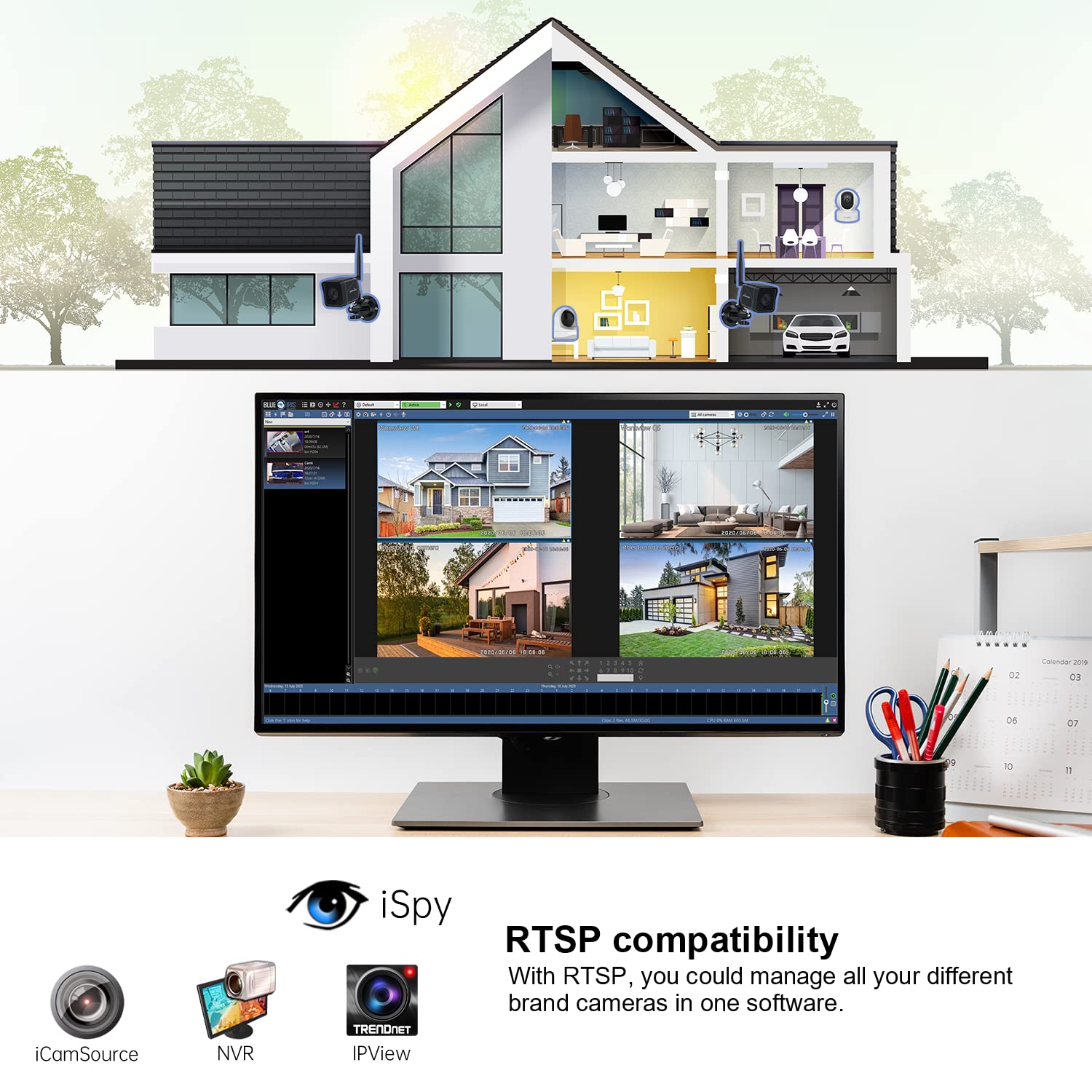Outdoor Security Camera, wansview 1080P Wireless WiFi IP66 Waterproof Surveillance Home Camera with Motion Detection, 2 Way Audio, Night Vision, SD Card Storage and Works with Alexa W6 (Black)
