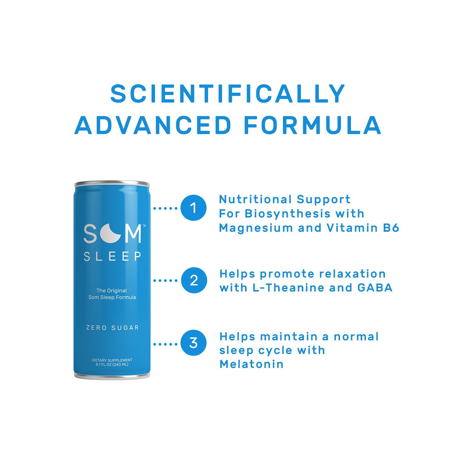 Som Sleep, The Original Sleep Support Formula w/Melatonin, Magnesium, Vitamin B6, L-Theanine & GABA β Vegan, Functional Nighttime Drink β Sleep Aid Supplement β Zero Sugar Berry, 8.1 Fl Oz, 12-Pack