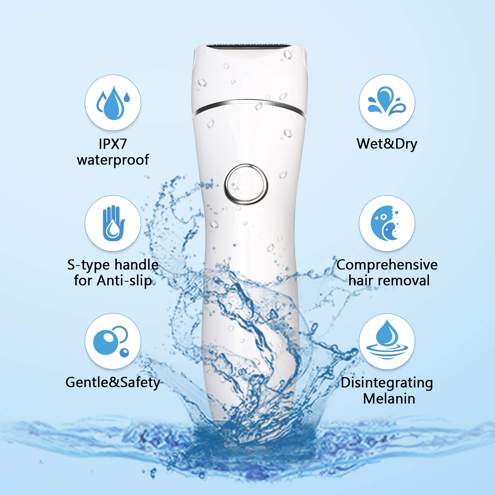 NEWDERMO Electric Rechargeable Razor Shaver Epilator Lady Hair Removal Body Face Undeararm Armpit Bikini for Women