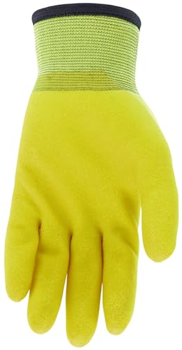 MCR Safety Ninja® Ice Hi-Visibility 15 Gauge Nylon Insulated Cold Weather Gloves, Acrylic Terry Inner, 3/4 HPT Coating, Yellow, Medium ,1-Pair