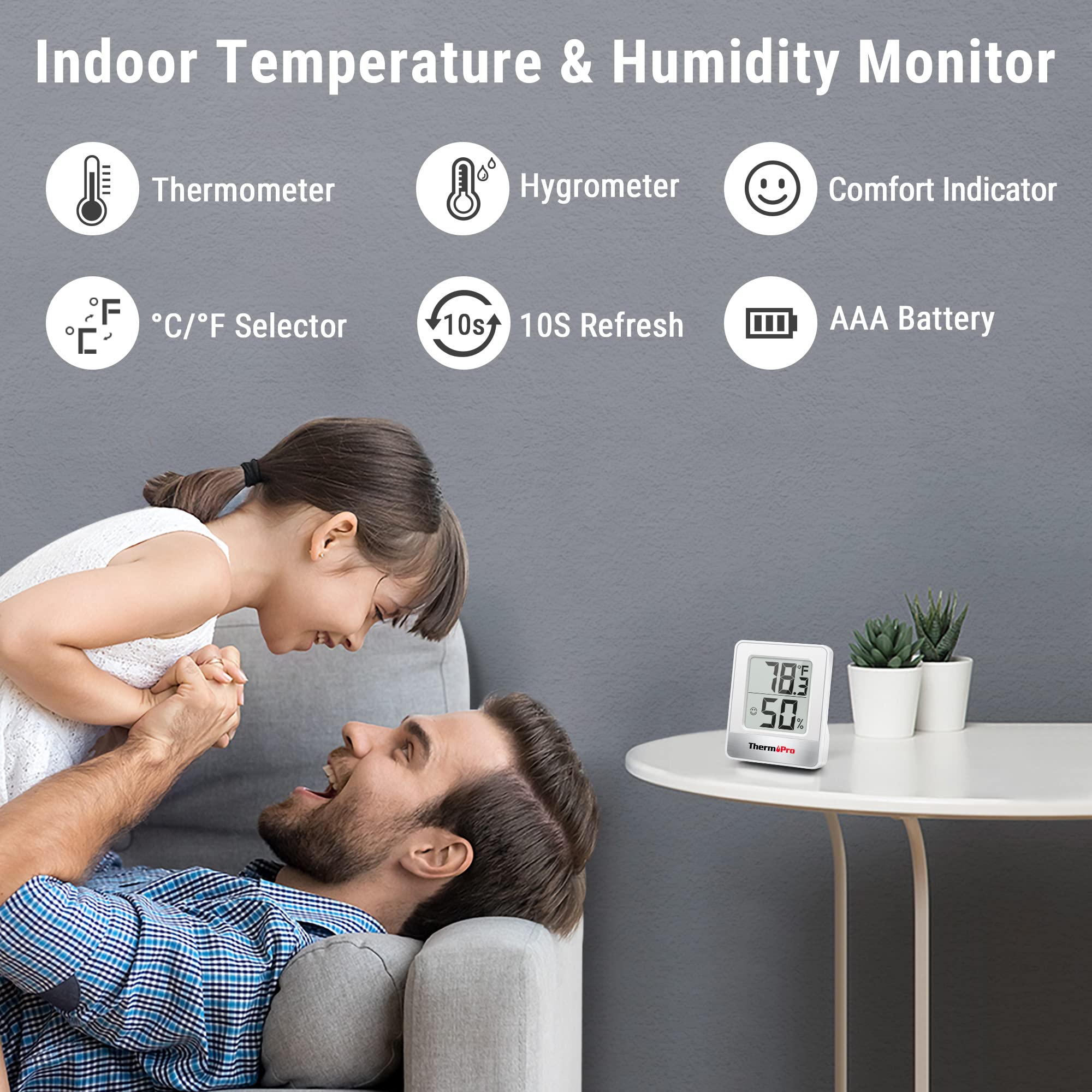 ThermoPro TP49 Digital Hygrometer Indoor Thermometer+ThermoPro TM02 Digital Kitchen Timer