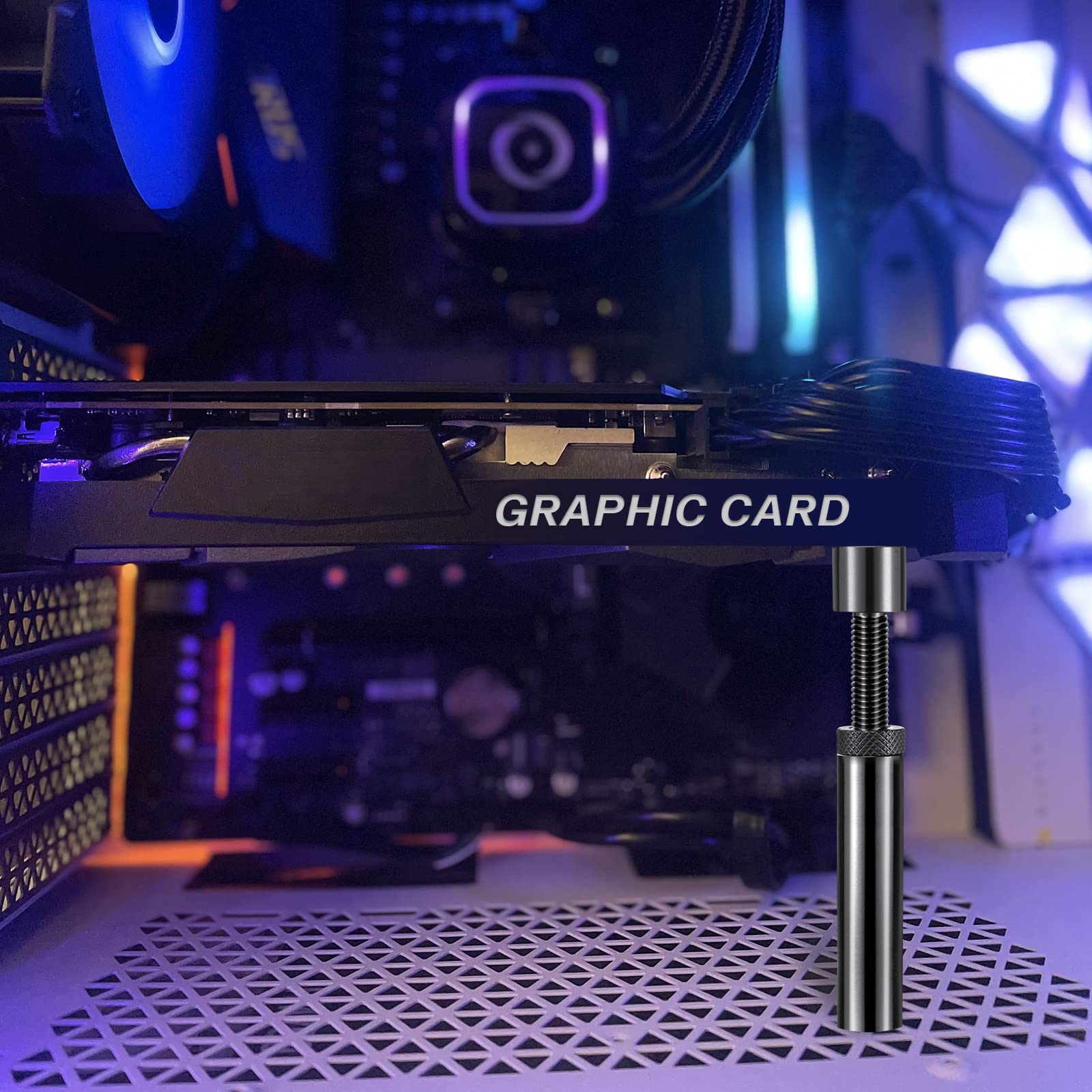 NANOXITY GPU Support Bracket Height Adjustable GPU Brace Video Card Sag Holder Bracket with Magnet and Non-Slip Mat GPU Stand for Holding Large Video Cards (S)