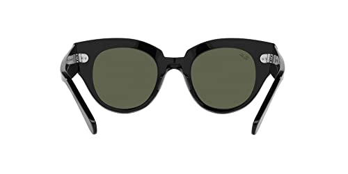 Ray-Ban Women's RB2192 Roundabout Round Sunglasses, Black/Green, 47 mm