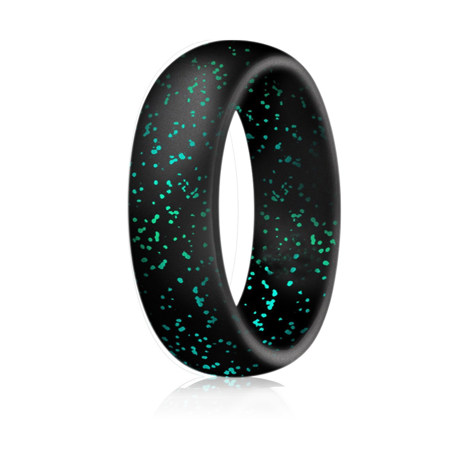 Shymuh 4Pcs Silicone Wedding Ring Breathable Skin Safe Rubber Wedding Bands Thin Stackable Silicone Rings Wedding Bands Arc Ergonomic Breathable Design Silicone Rings Wedding Band 5.7mm Wide-7