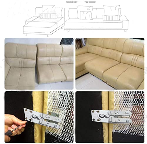 Sectional Sofa Connector, Tiberham 2 Pcs Snap Style Couch Sofa Clips Furniture Connector, Heavy Duty Metal Snap Interlocking Clip Connecting Bracket