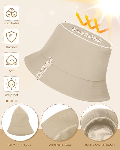 Vabean 24 Pcs Cotton Fishing Bucket Hat Solid Color Bucket Cap Unisex Summer Hats for Women Men Packable Fishmen Sun Hat (Vivid Color,Medium)