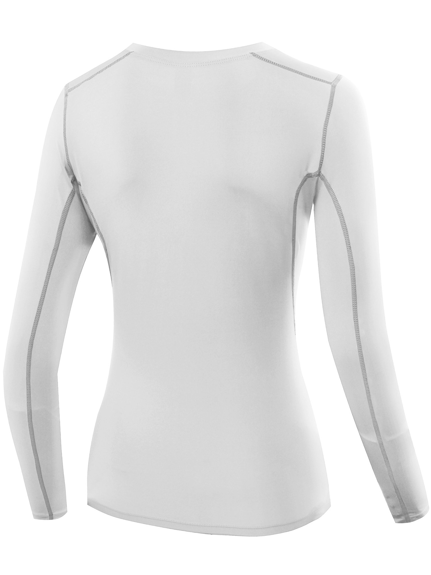 NELEUS Women's 3 Pack Dry Fit Athletic Compression Long Sleeve T Shirt,Black,Blue,White,Large