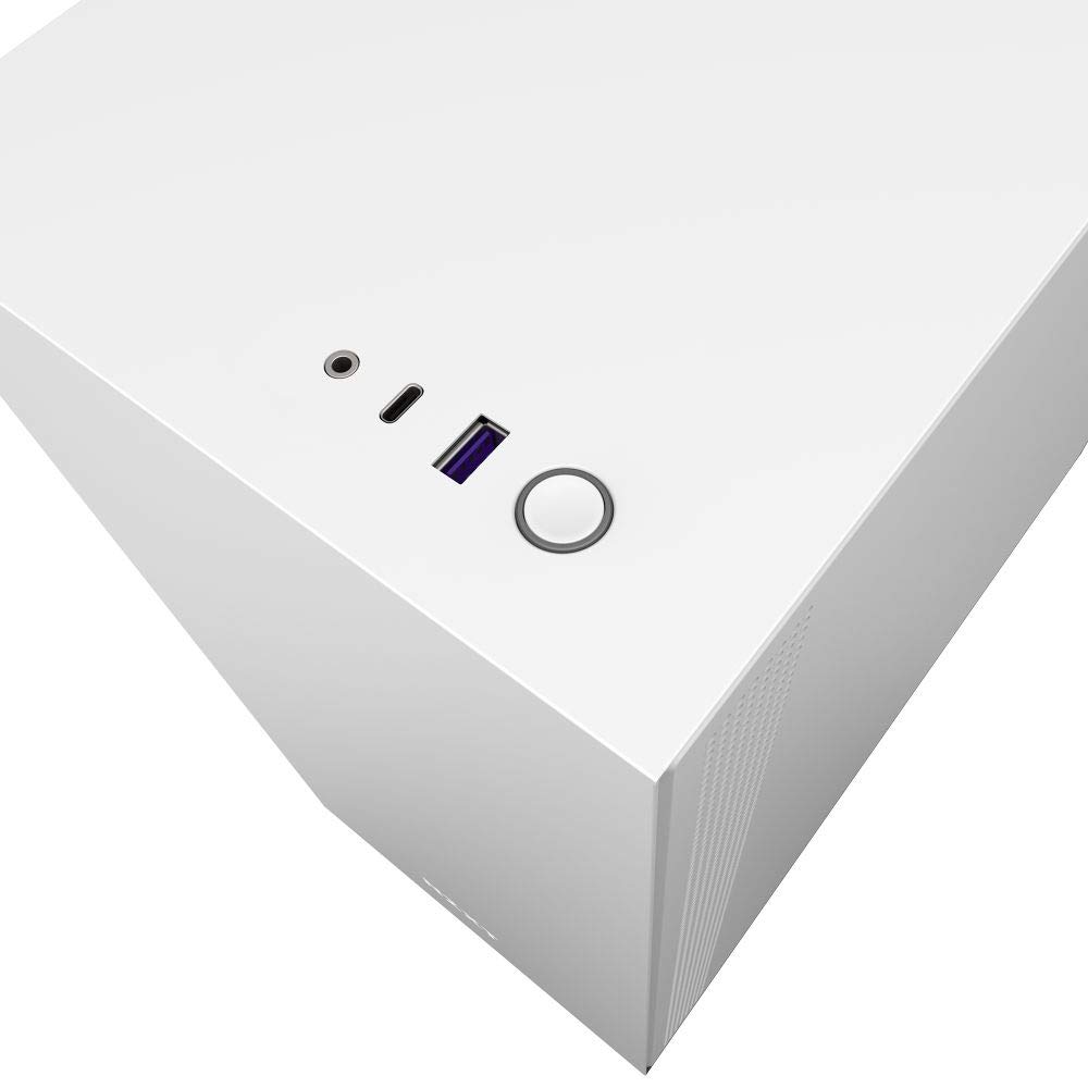NZXT H510 - CA-H510B-W1 - Compact ATX Mid-Tower PC Gaming Case - Front I/O USB Type-C Port - Tempered Glass Side Panel - Cable Management System - Water-Cooling Ready - White/Black