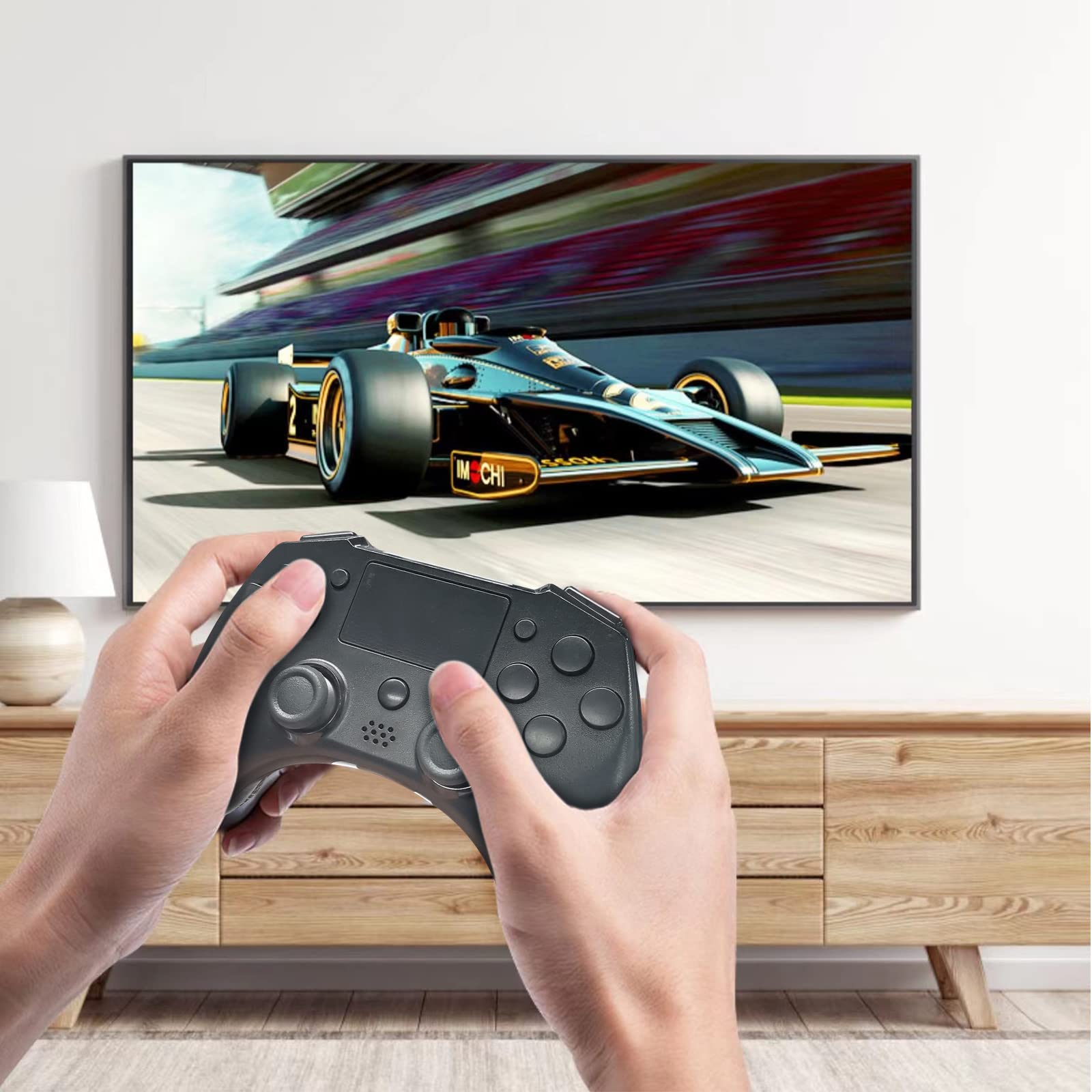 ZFY Wireless Controller Compatible with PS4/Slim/Pro/PC with 6-Axis Motion Sensor, PS4 Controller for Kids and Adults Black
