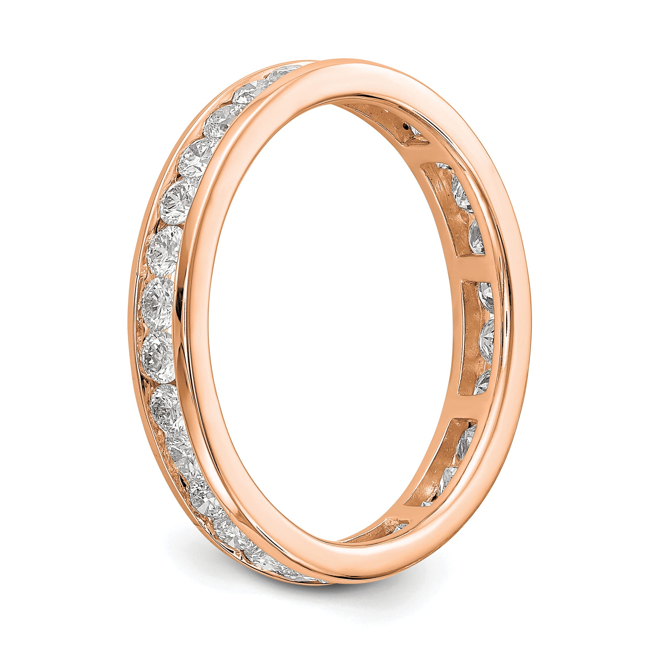 Solid Real 14k Rose Gold Polished 1ct Channel Set CZ Eternity Wedding Band Ring Size 6 GLD-AZ-ET0009-100